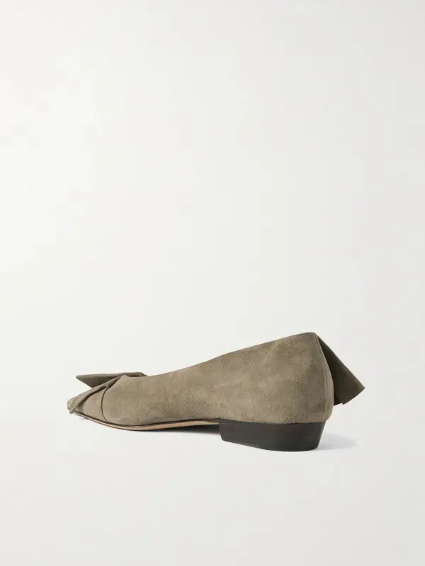 JW Anderson Ruffled Suede Ballet Flats - Gray
