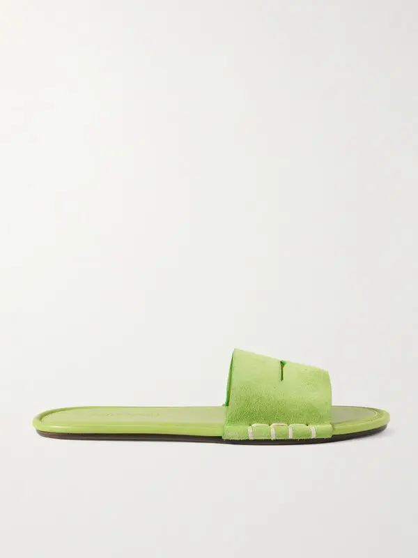JW Anderson Loafer Suede Slides - Green