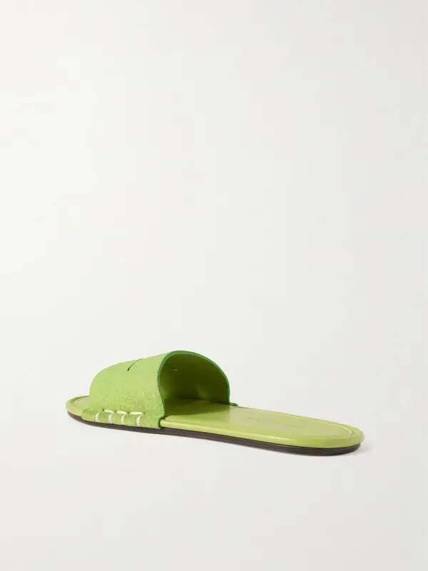 JW Anderson Loafer Suede Slides - Green