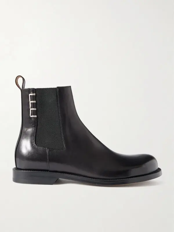 JW Anderson Loafer Whipstitched Leather Chelsea Boots - Black
