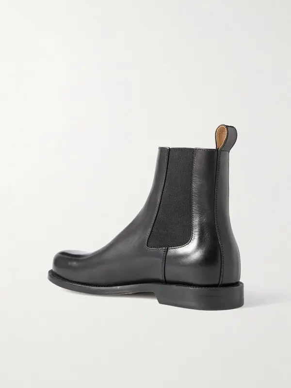 JW Anderson Loafer Whipstitched Leather Chelsea Boots - Black