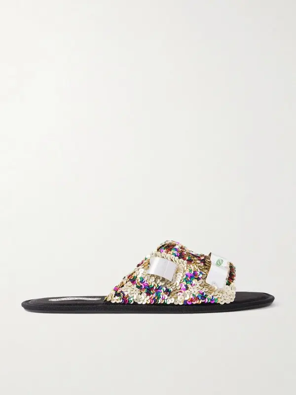 JW Anderson Embellished Grosgrain Slides - Multi