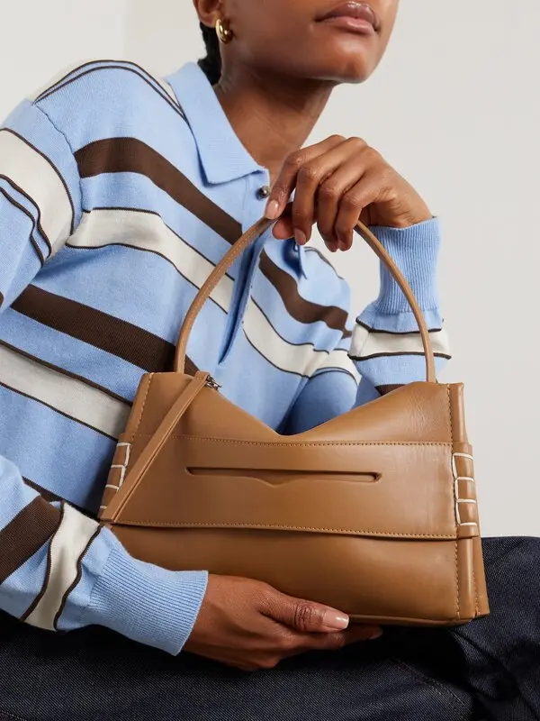 JW Anderson Loafer Whipstitched Leather Shoulder Bag - Brown