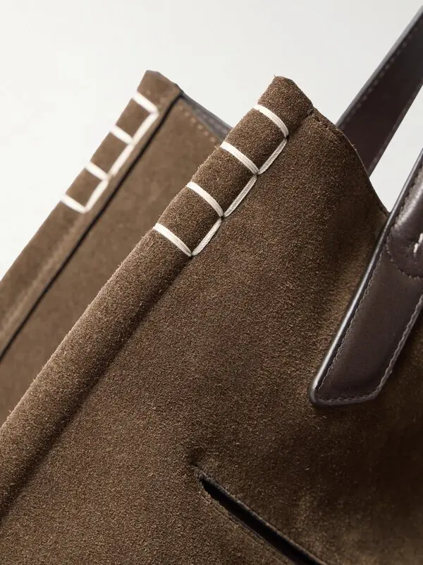 JW Anderson - Loafer Cabas Leather-Trimmed Suede Shoulder Bag