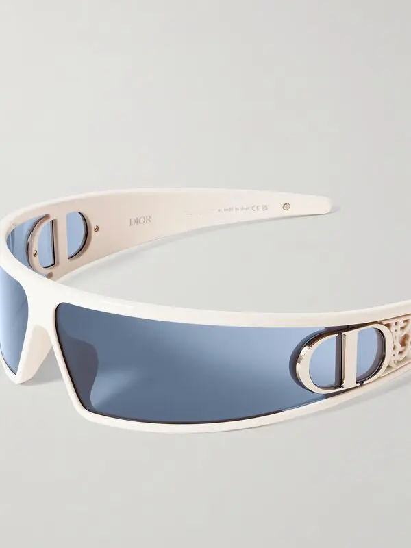 Dior Verydior M1u Wrap-around Sunglasses - White