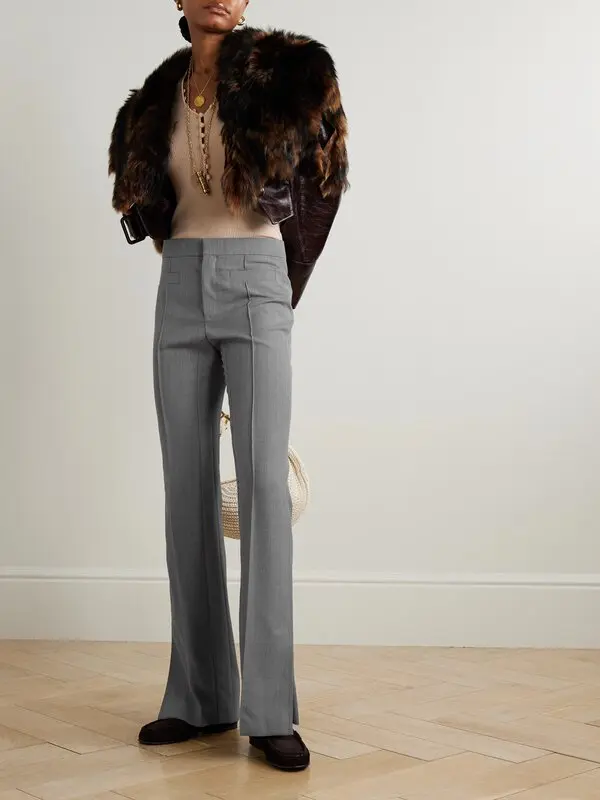 Chloé Wool Flared Slim-fit Trousers