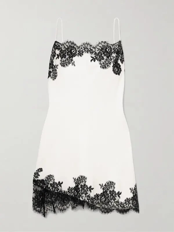 Alex Perry Lace-trimmed Satin-crepe Mini Dress - White