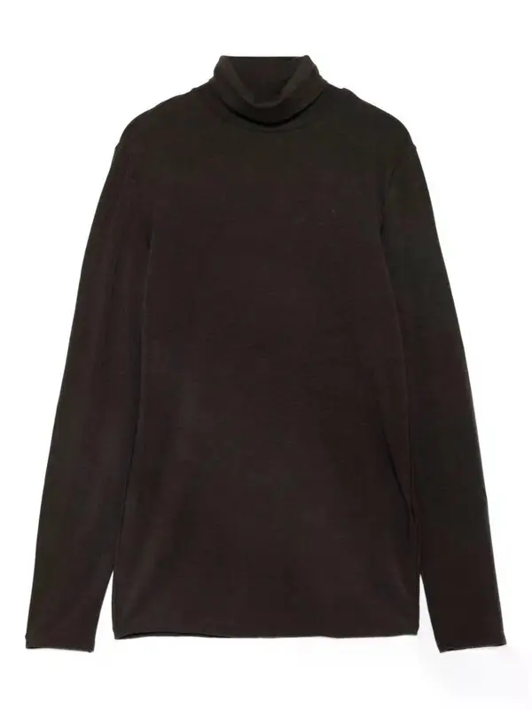 AMOMENTO Roll-neck Top - Brown