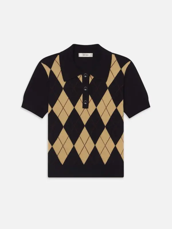 FRAME Argyle Short Sleeve Polo