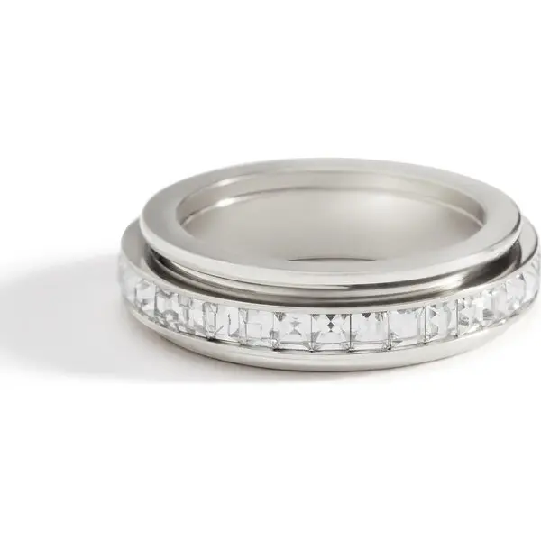 MINT & LILY Crystal Fidget Ring - Silver