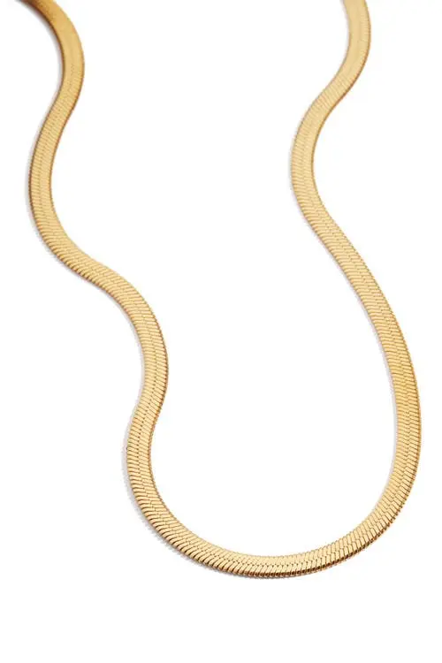 MINT & LILY Herringbone Chain Necklace - 18k Gold Plated