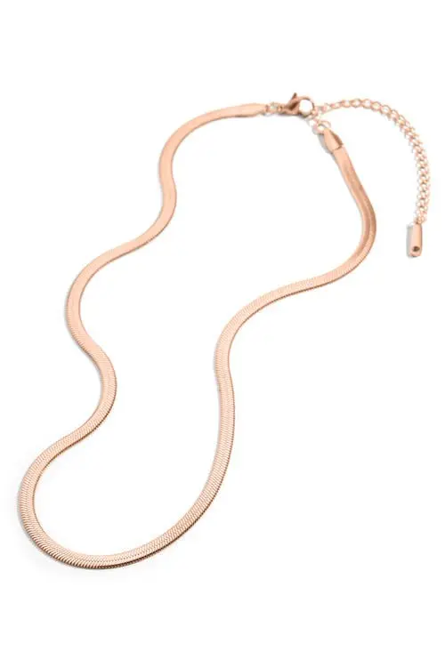 MINT & LILY Herringbone Gold Chain Necklace - Rose Goldone