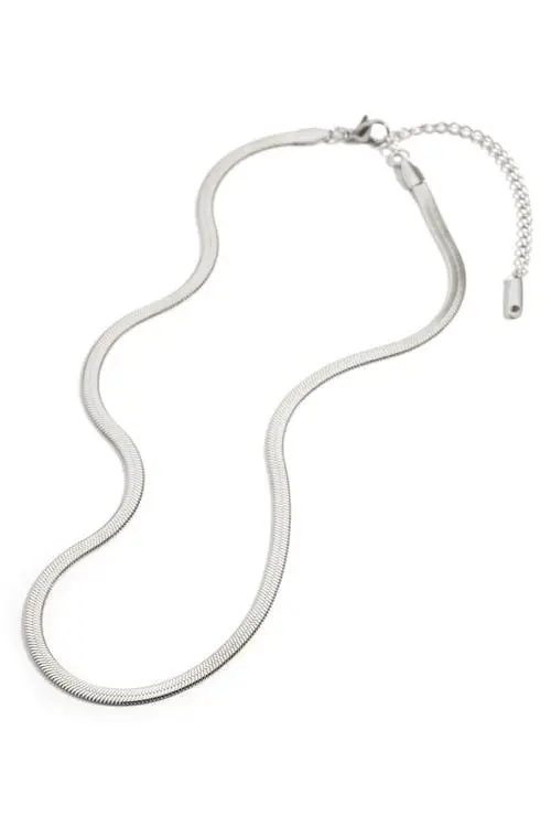 MINT & LILY Herringbone Gold Chain Necklace - Silver