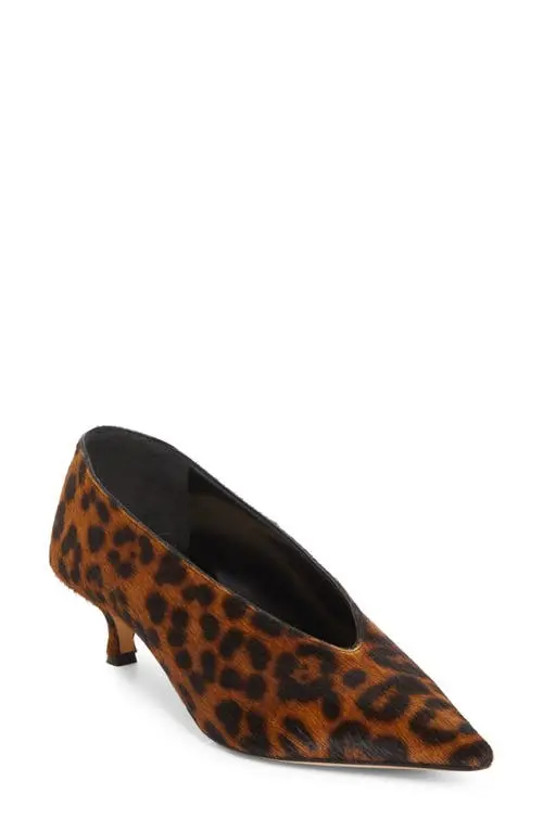 Le Monde Beryl Babouche Calf Hair Kitten Heel Pumps