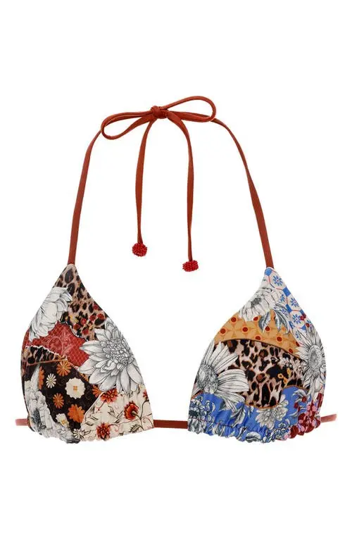 Agua Bendita Lolita Reversible Triangle Bikini Top - Blue