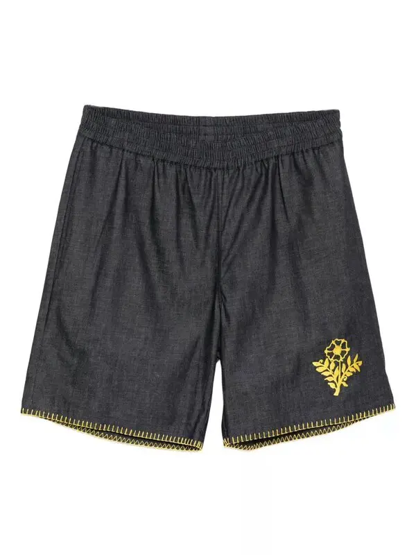 CHATEAU ORLANDO Floral-embroidered Shorts