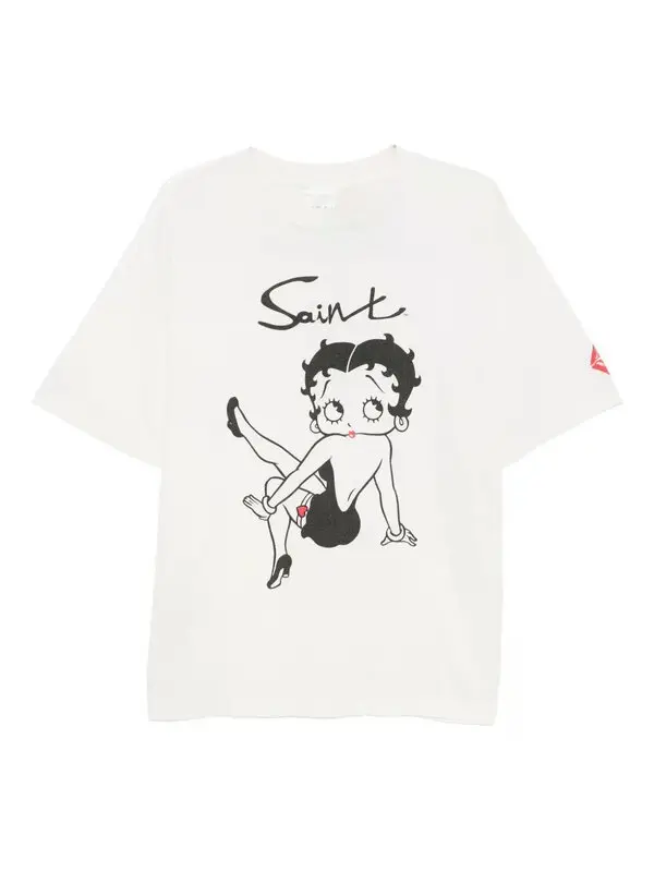 SAINT MXXXXXX Graphic-print T-shirt - Neutrals