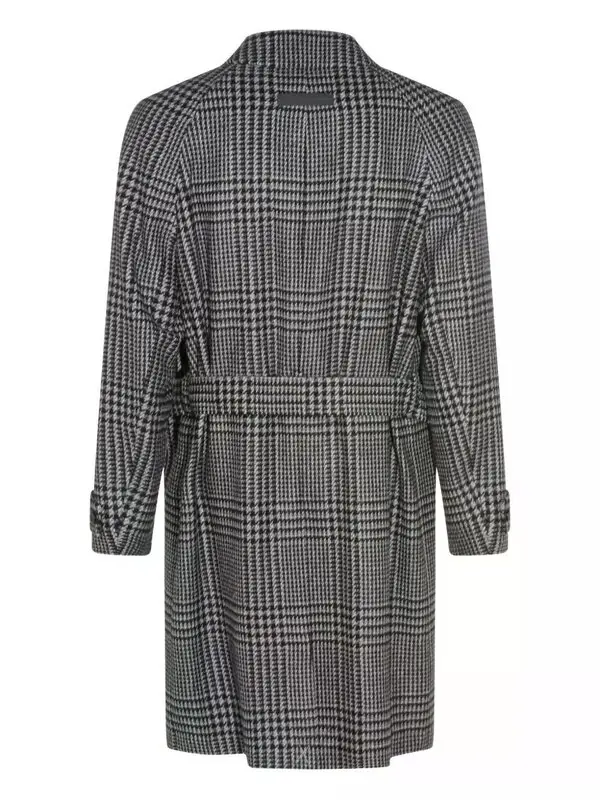 Zegna Belted Houndstooth Overcoat