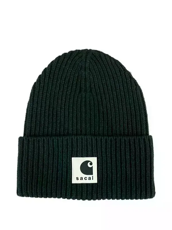 Sacai X Carhartt Wip Ribbed Beanie - Green