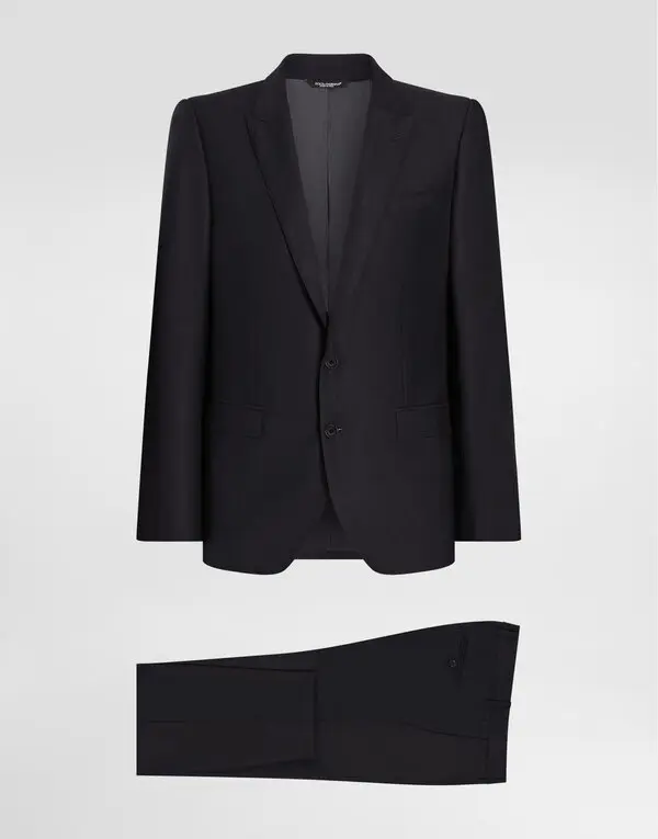 Dolce & Gabbana Single-breasted Suit In Wool And Silk - Blue