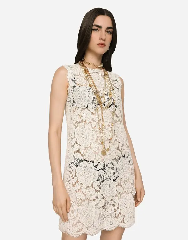 Dolce & Gabbana Lace Dress With Floral Pattern