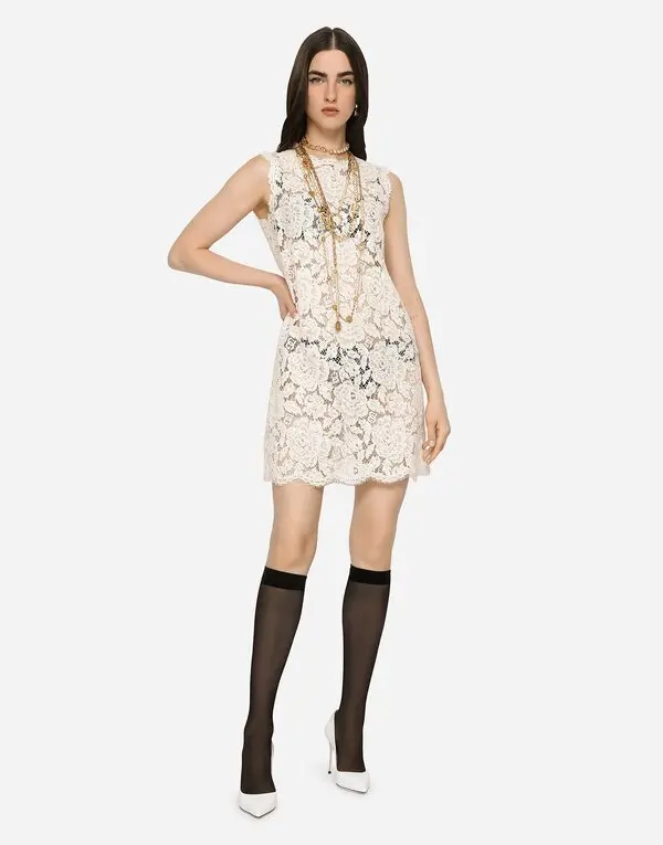 Dolce & Gabbana Lace Dress With Floral Pattern