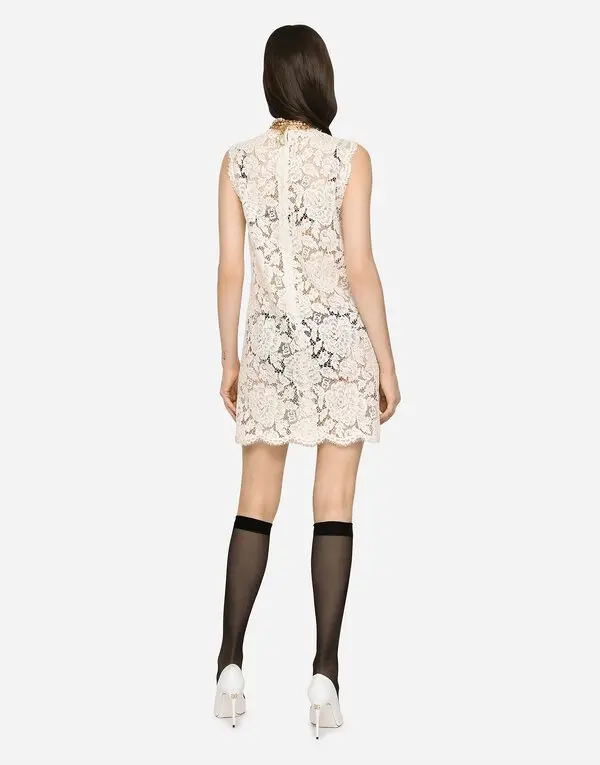 Dolce & Gabbana Lace Dress With Floral Pattern