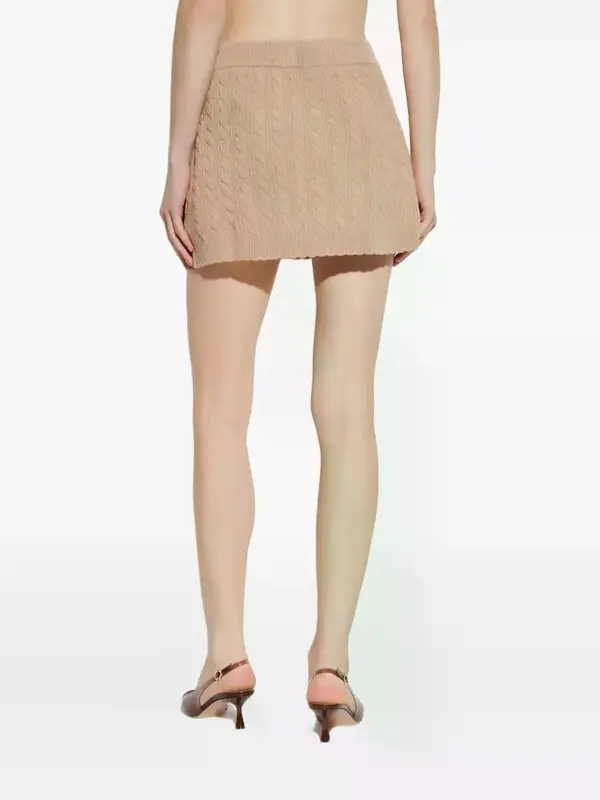 LoveShackFancy Berritt Cable-knit Mini Skirt - Neutrals