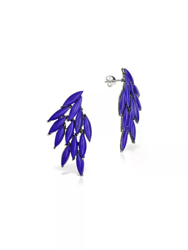 OBSIDIAN Leaf Drop Earrings
