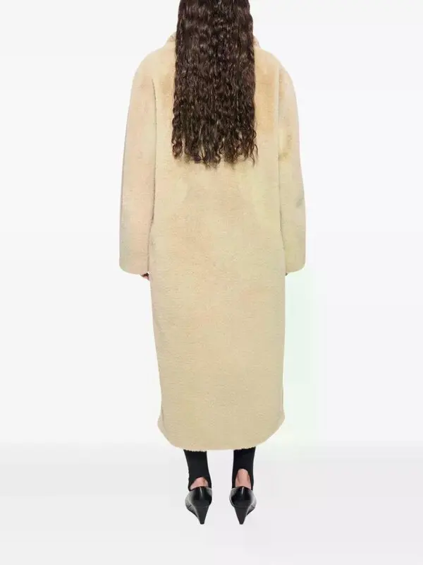 STAND STUDIO Faux-fur Notched-collar Coat - Neutrals
