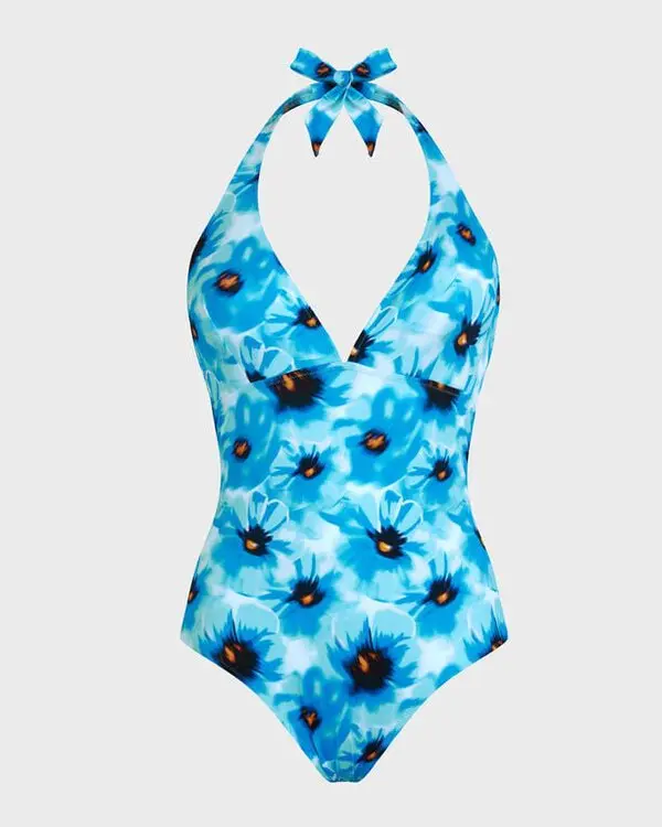 Vilebrequin Halterneck One-piece Swimsuit - Blue