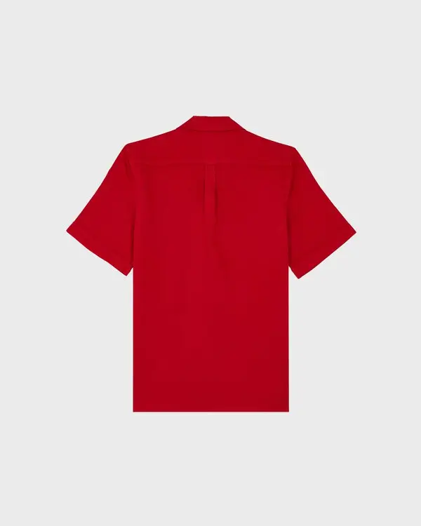 Vilebrequin Bowling Linen Shirt Solid Shirt Charli - Red