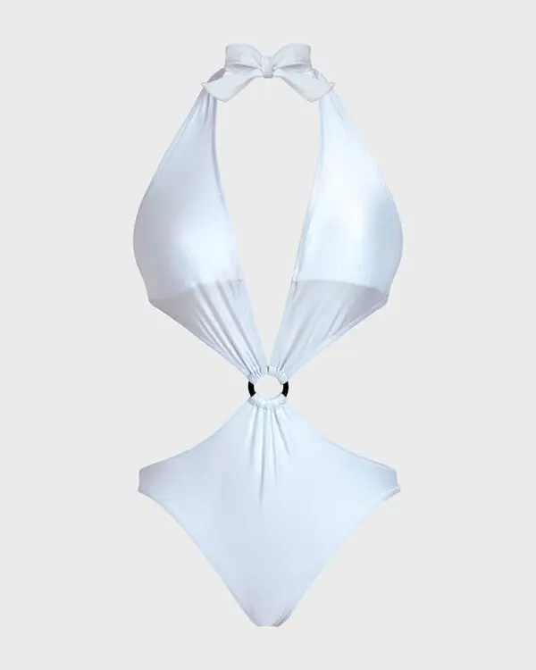 Vilebrequin Solid Stretch Brillant Trikini One-piece Swimsuit - White