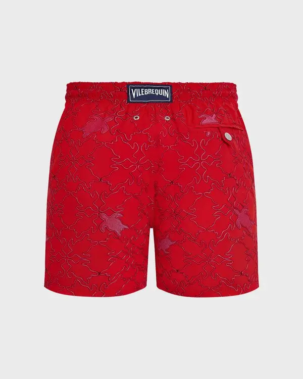 Vilebrequin Embroidered Turtle Swim Shorts - Red