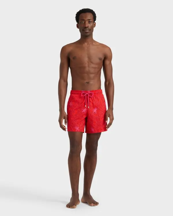 Vilebrequin Embroidered Turtle Swim Shorts - Red