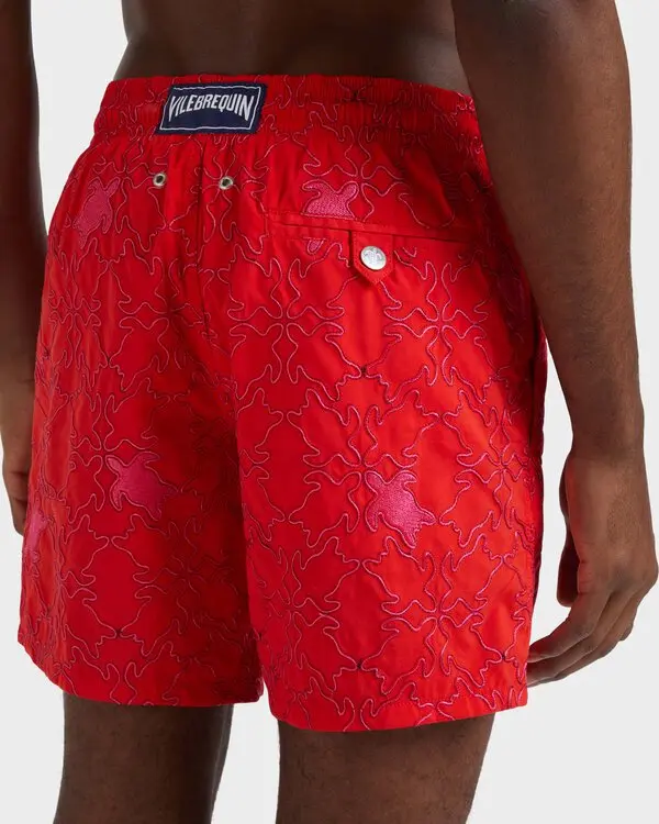 Vilebrequin Embroidered Turtle Swim Shorts - Red