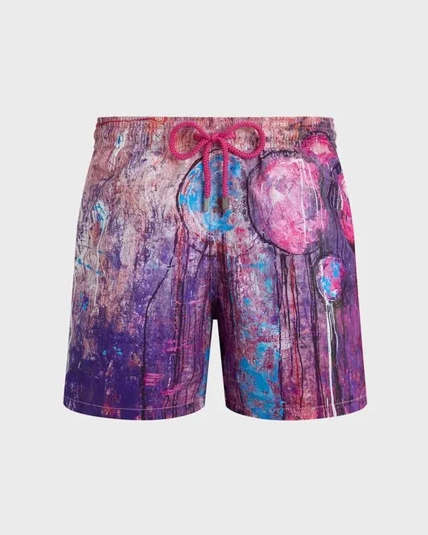 Vilebrequin Dripping Balloons Moorea Swim Shorts - Purple