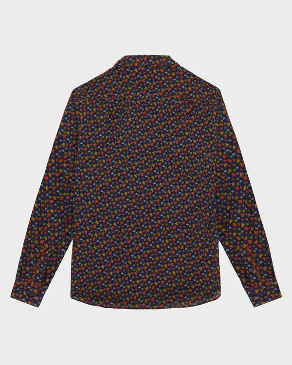 Vilebrequin Cotton Voile Micro Ronde Des Tortues Shirt Caracal - Orange