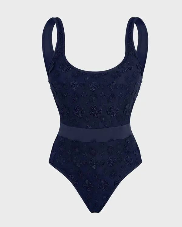 Vilebrequin Embroidered Floral One-piece Swimsuit - Blue