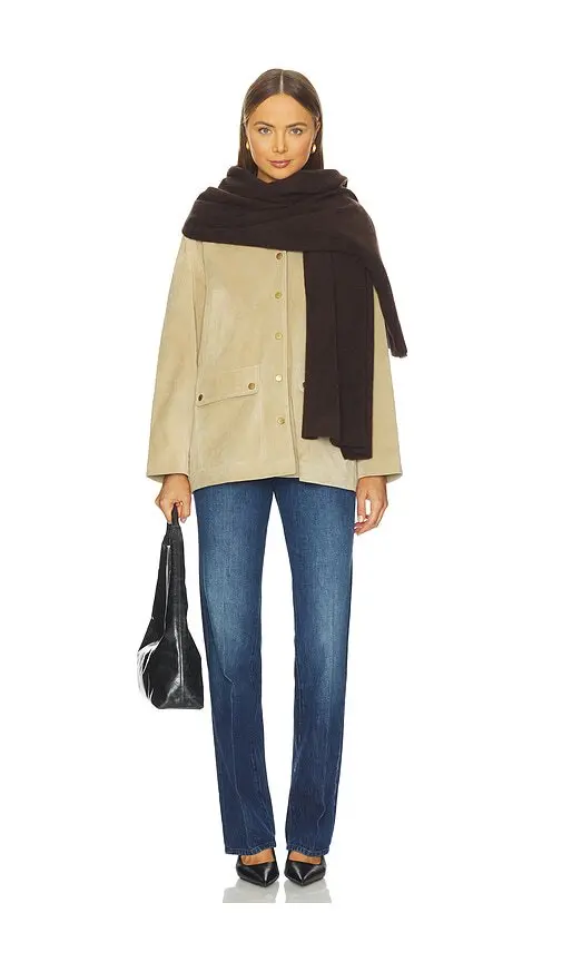 Rag & Bone Joni Scarf In Brown - Dark Espresso