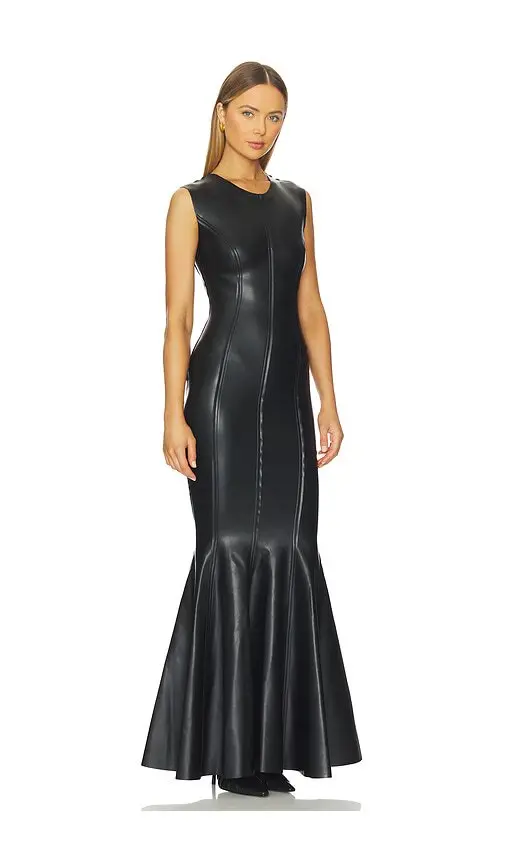 button leather dress Gold-Button Faux-Leather Dress | Dolce Cabo main image 1