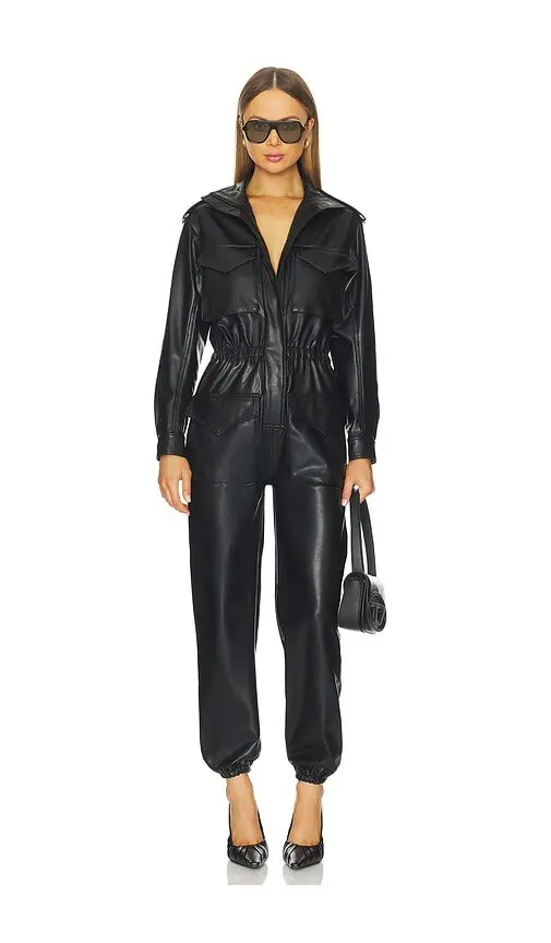 Norma Kamali Turtleneck Cargo Jumpsuit - Black