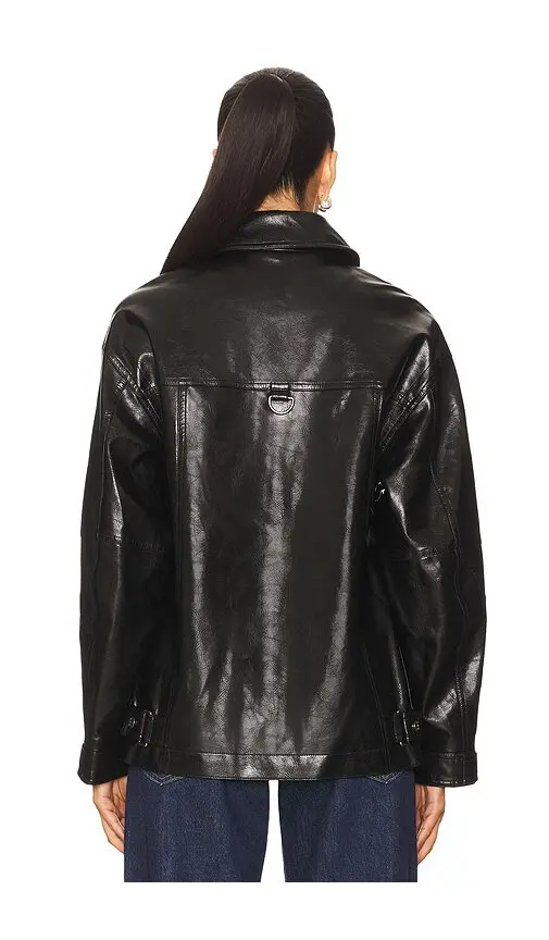 Free People We The Free Sloane Faux Leather Jacket - Black
