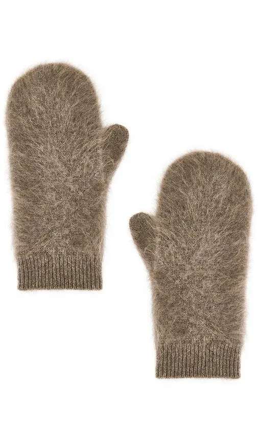 LISA YANG Brushed Mittens - Truffle Brushed