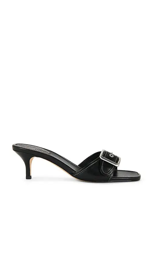 COACH Margot Leather Sandal With Buckle Detail - Black