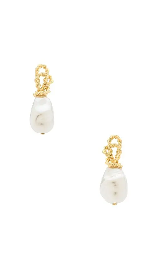 Lele Sadoughi Chateau Rope Button Earrings - Pearl