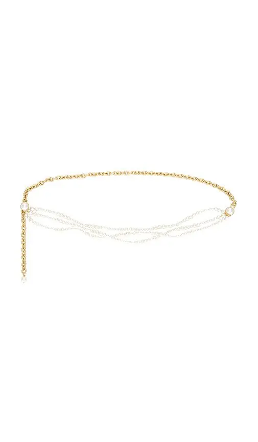 Lele Sadoughi Graduated Chain Belt - Pearl