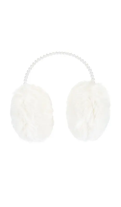 Lele Sadoughi Faux Fur Pearl Earmuffs - Ivory