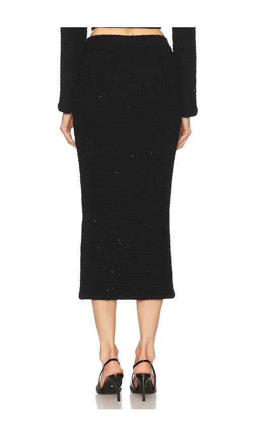 SELF-PORTRAIT Textured Knit Midi Skirt