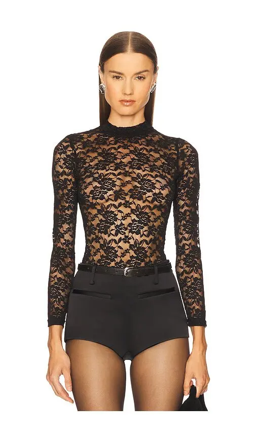 STEMS Lace Mock Neck Bodysuit
